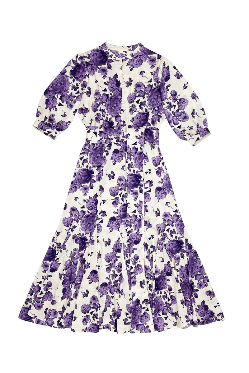 Romy Dress in Purple Flowers #8402SSPF – UNAYA